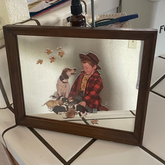 Norman Rockwell | Art | Vintage Wood Framed Norman Rockwell Mirror With ...